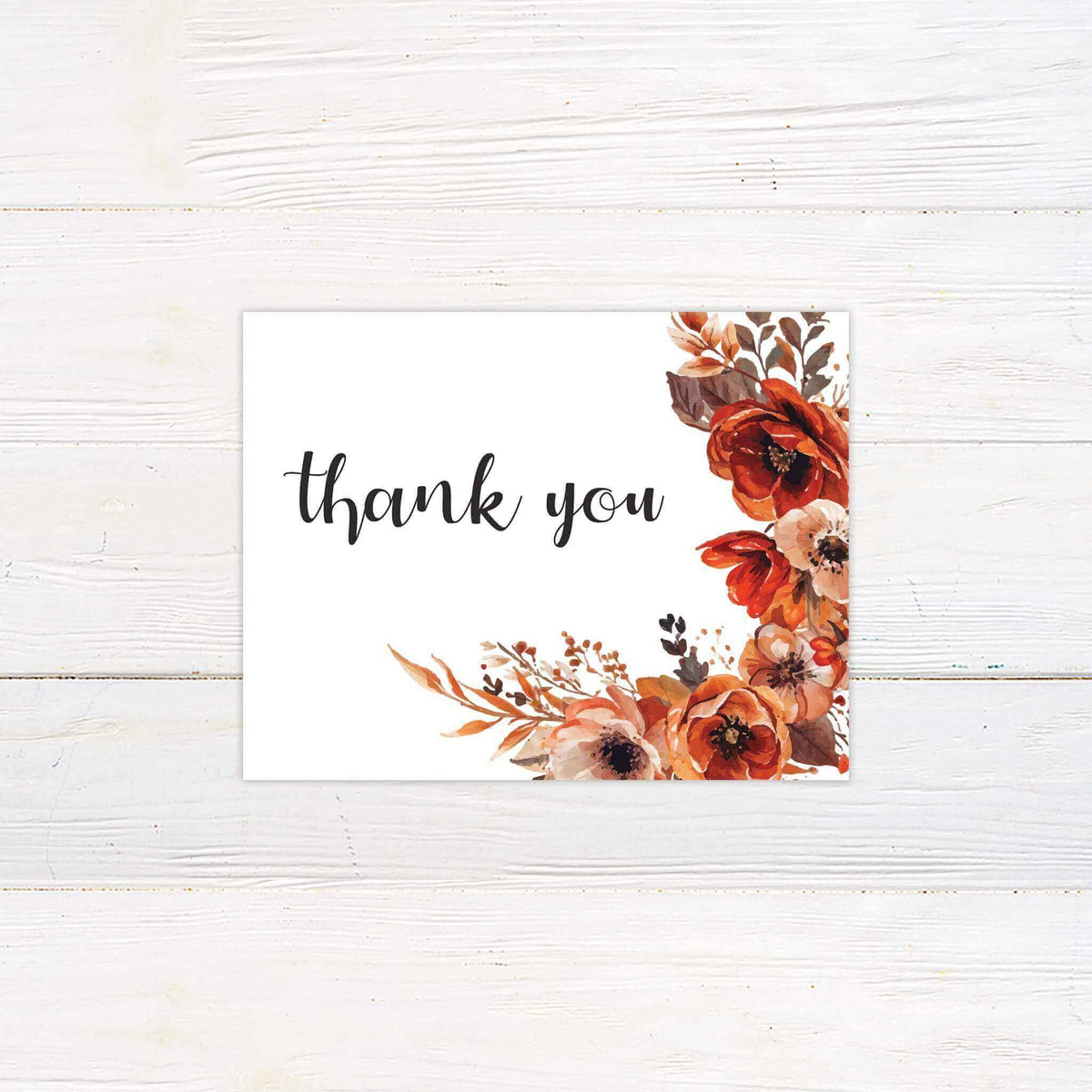 Boho Floral Thank You Card | Go Print Plus