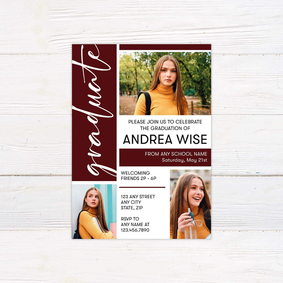 Classic Minimalist Graduation Invite | Go Print Plus – goprintplus