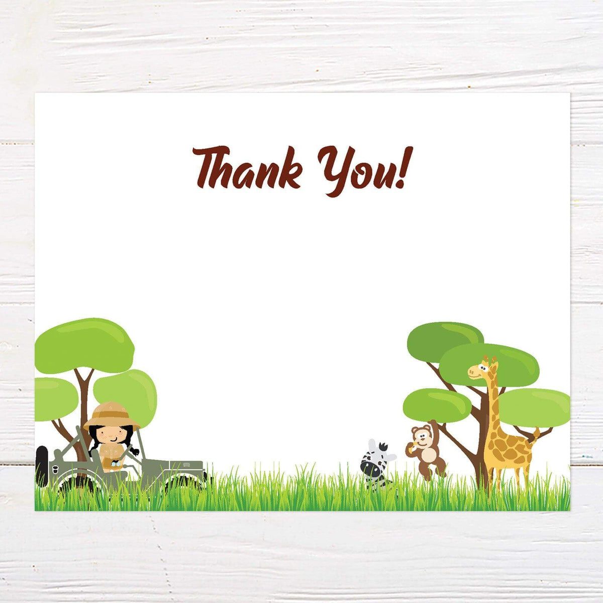 Safari Birthday Thank You Card – Go Print Plus