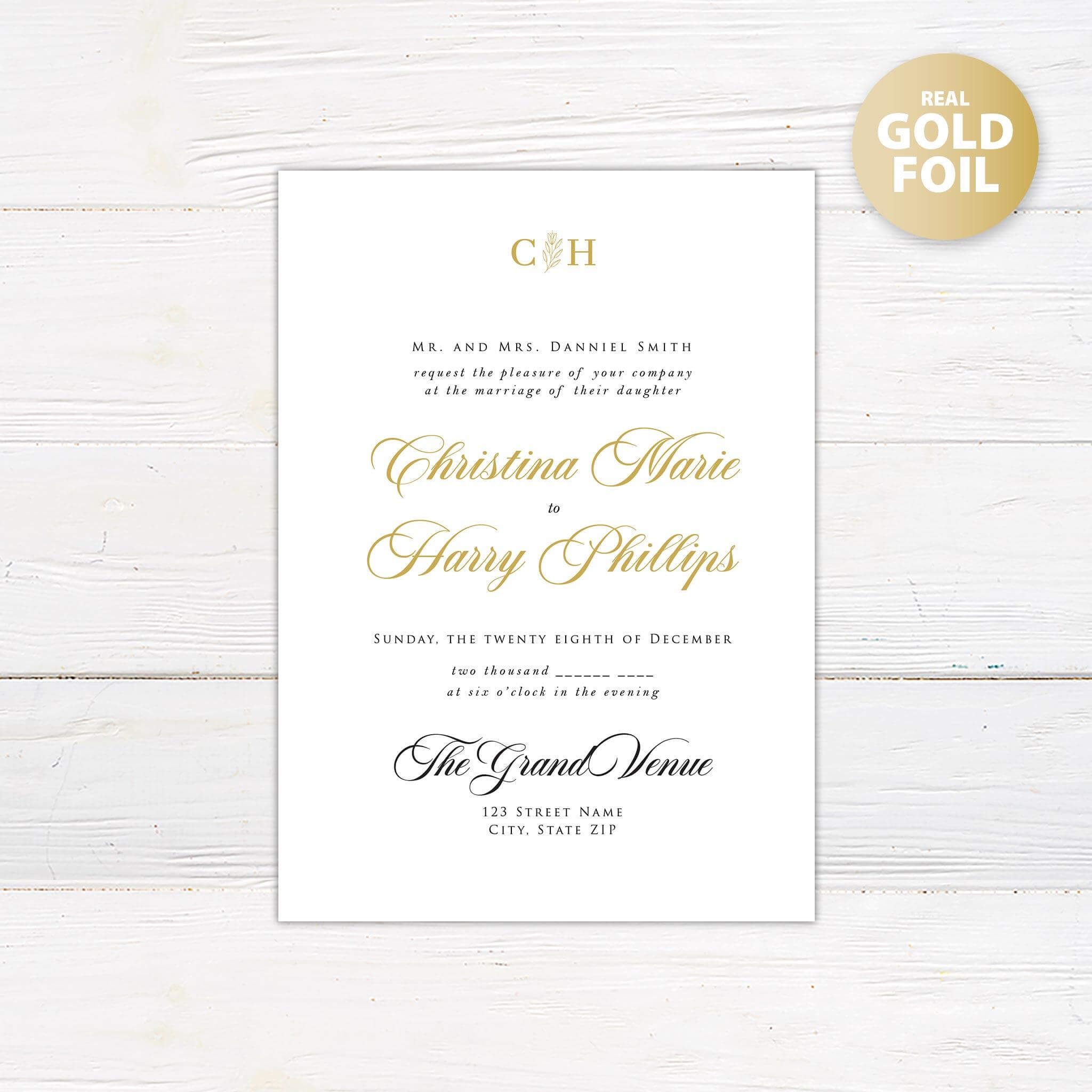 Simple Formal Foil Invitation – goprintplus