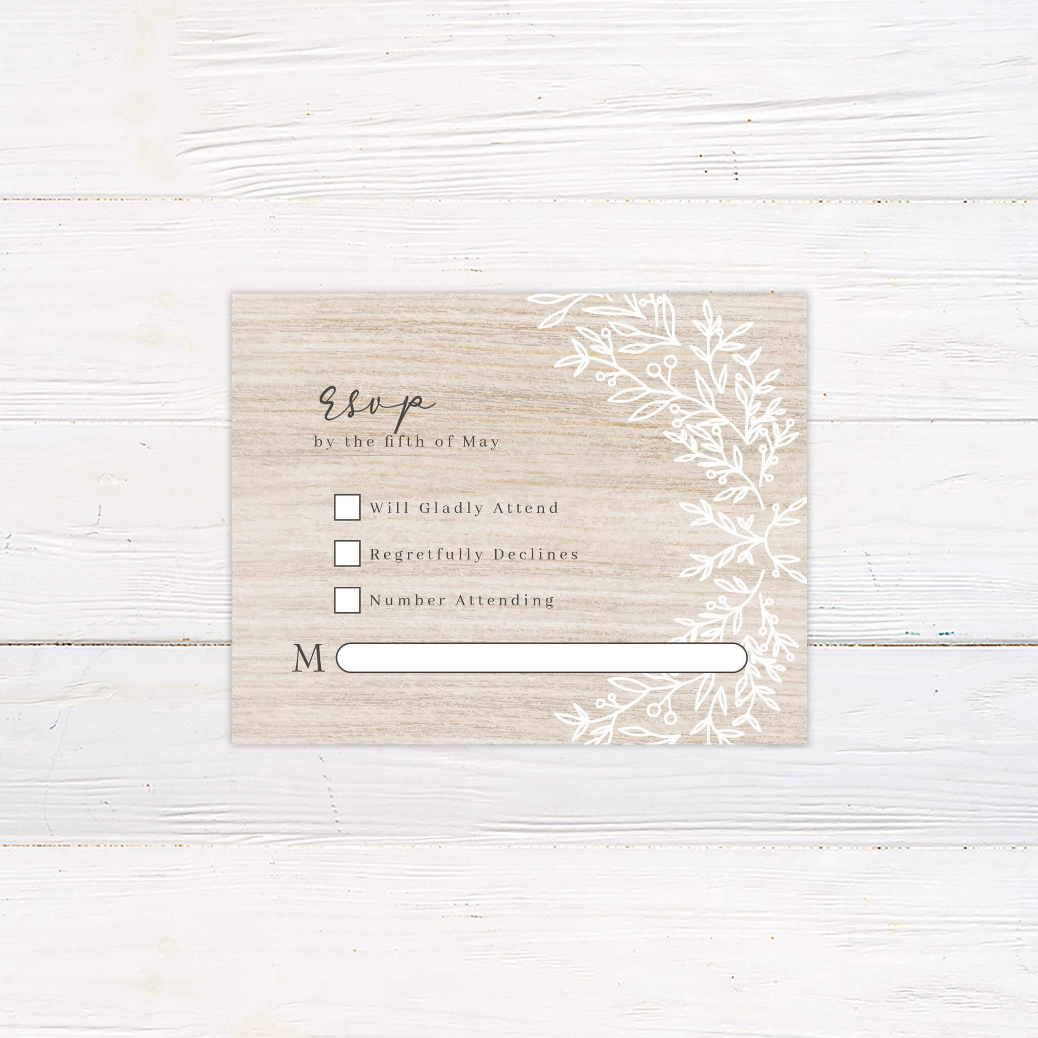 Simple Rustic RSVP Card | Go Print Plus – goprintplus