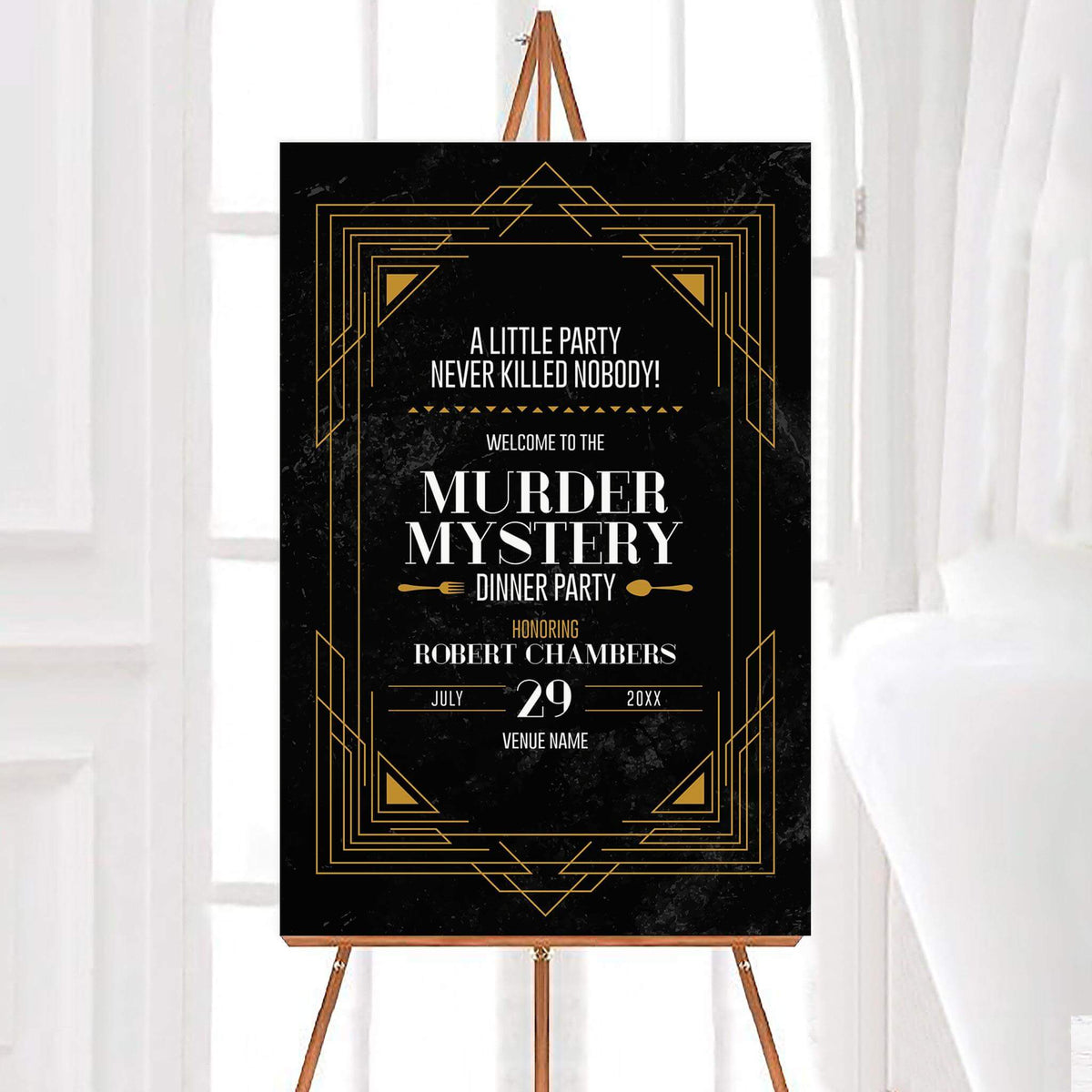 Art Deco Murder Mystery Sign | Go Print Plus