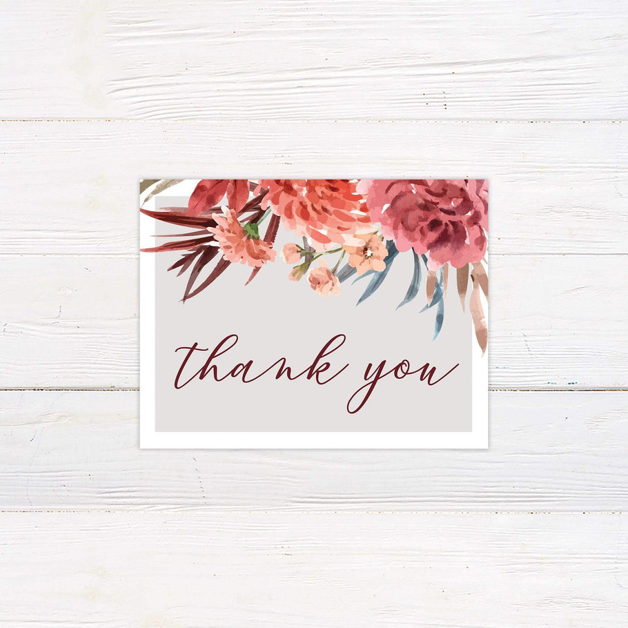 Bold Floral Bloom Thank You | Go Print Plus