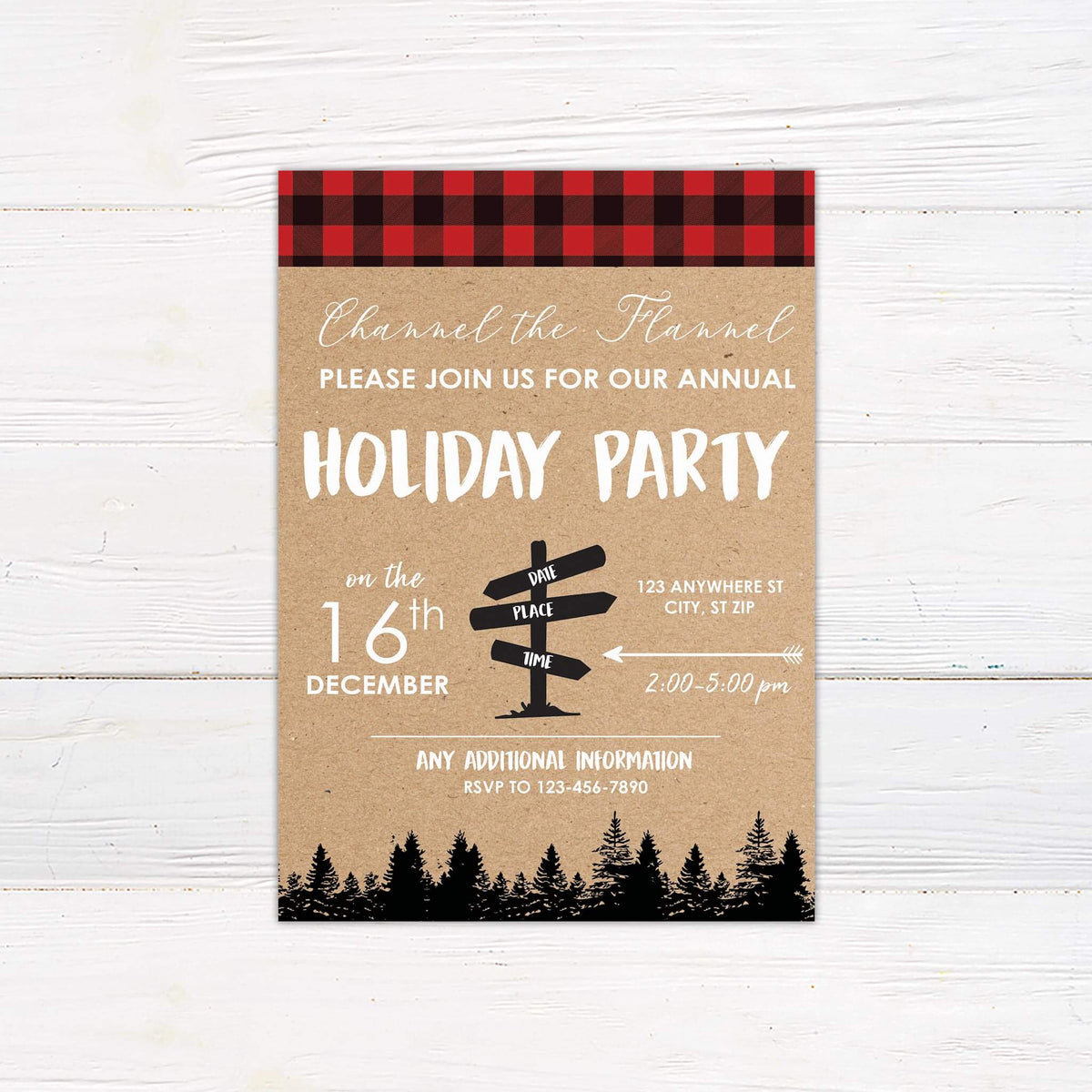 Channel the Flannel Party Invitation – Go Print Plus