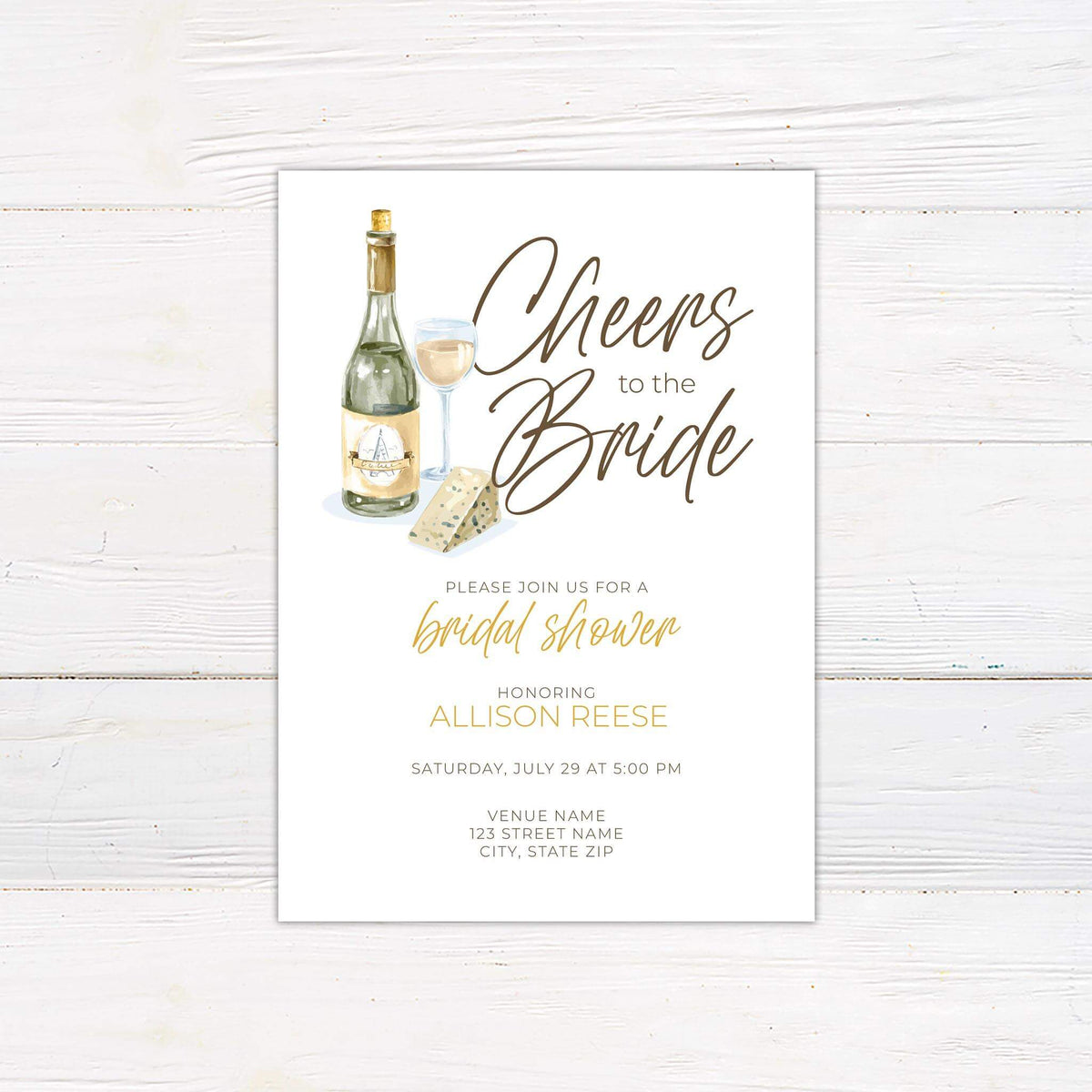 Cheers to the Bride Invitation | Go Print Plus