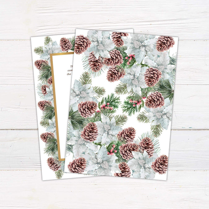 Winter Pinecone Wedding Invite – Elegant Design with Evergreen Foliage ...