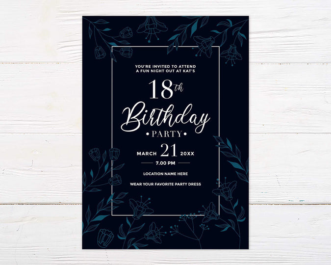 Custom Classic Birthday Invitation | Go Print Plus – goprintplus
