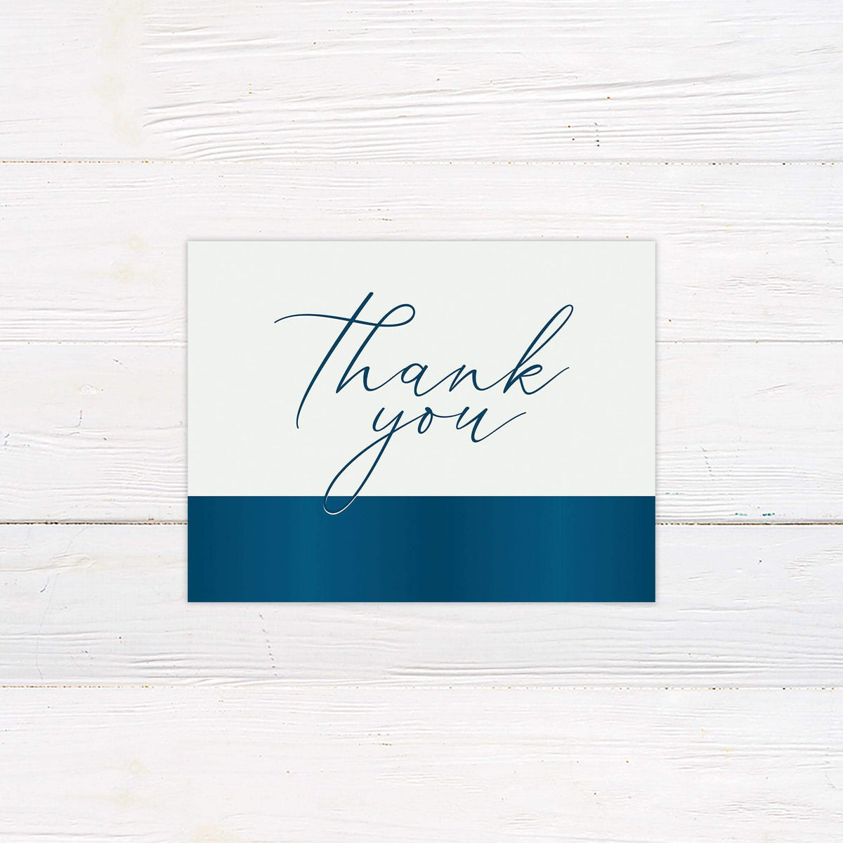 Deep Teal Blue Thank You Card | Go Print Plus
