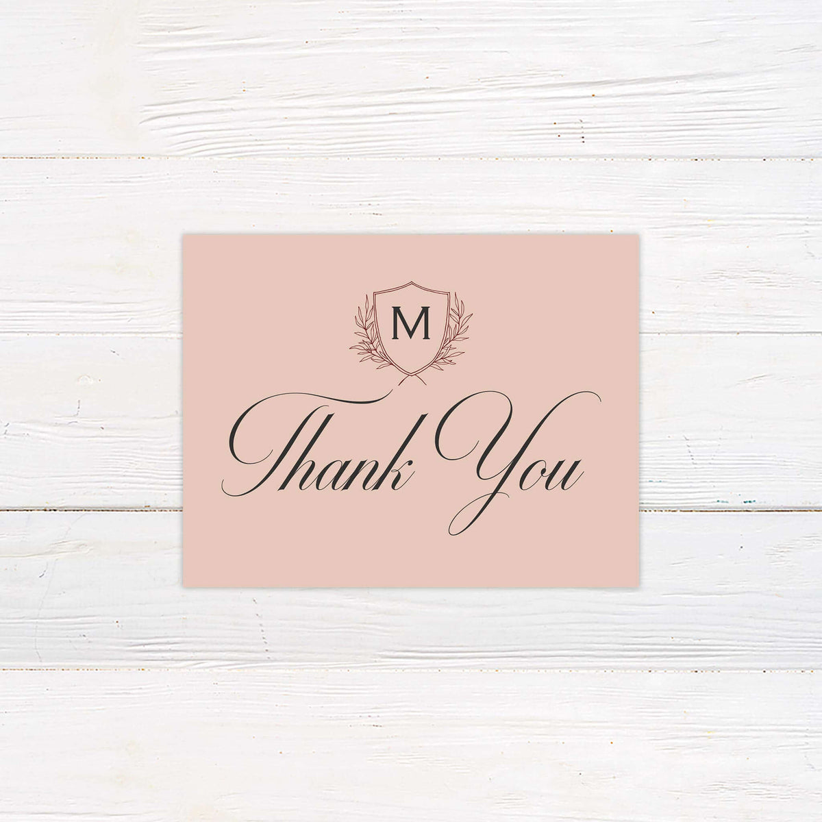 Delicate Blush Shield Thank You Card | Go Print Plus