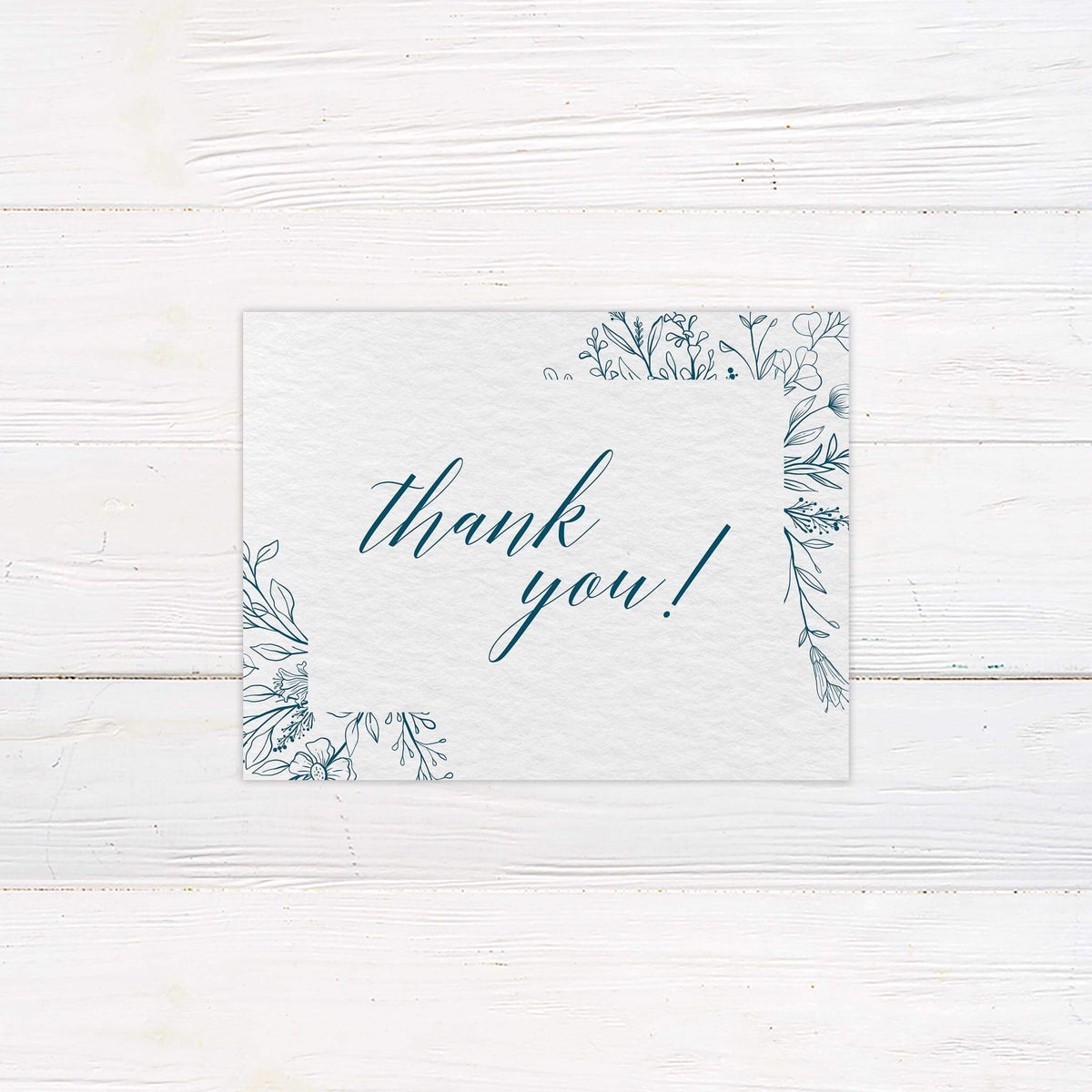 Elegant Indigo Floral Thank You Card | Go Print Plus