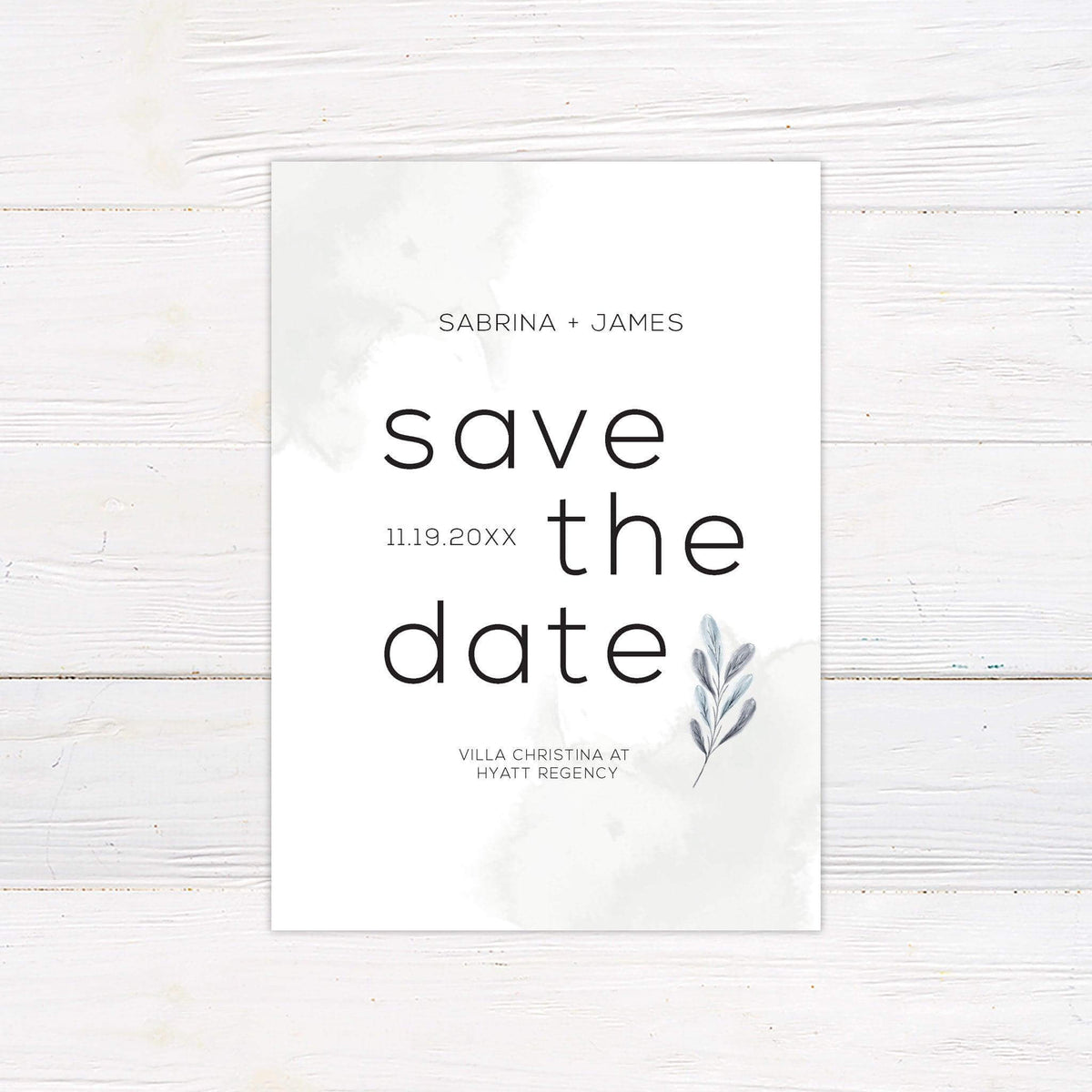 Elegant Leaves Save The Date | Go Print Plus
