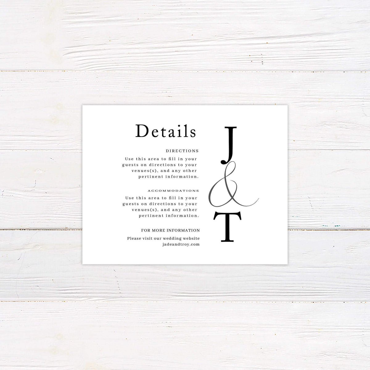 Elegant and Simple Details Cards | Go Print Plus