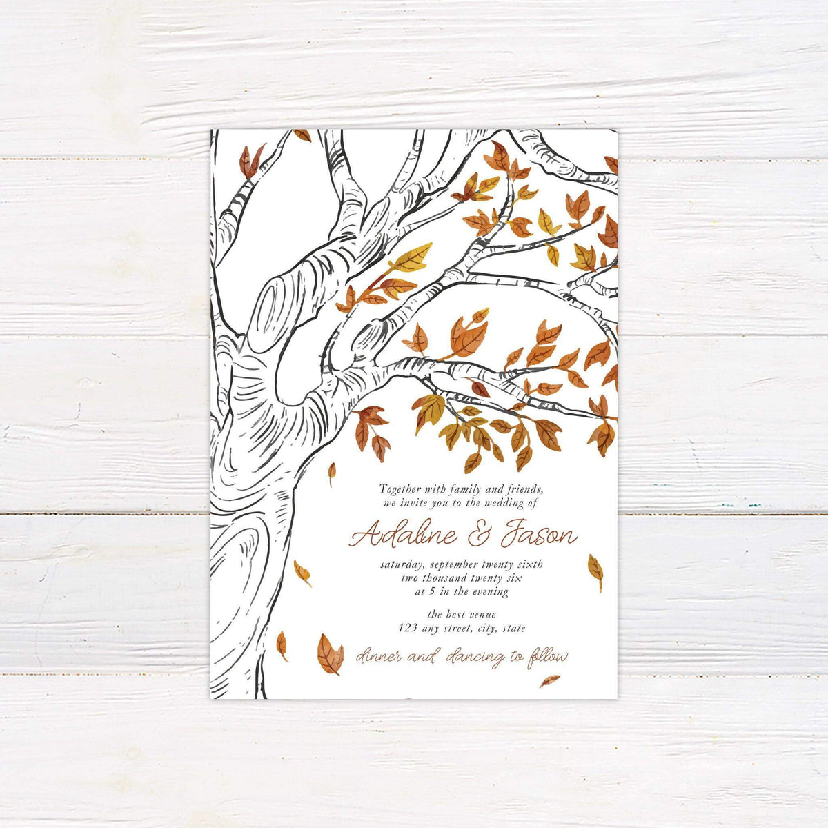 Fall Tree Invitations | Go Print Plus