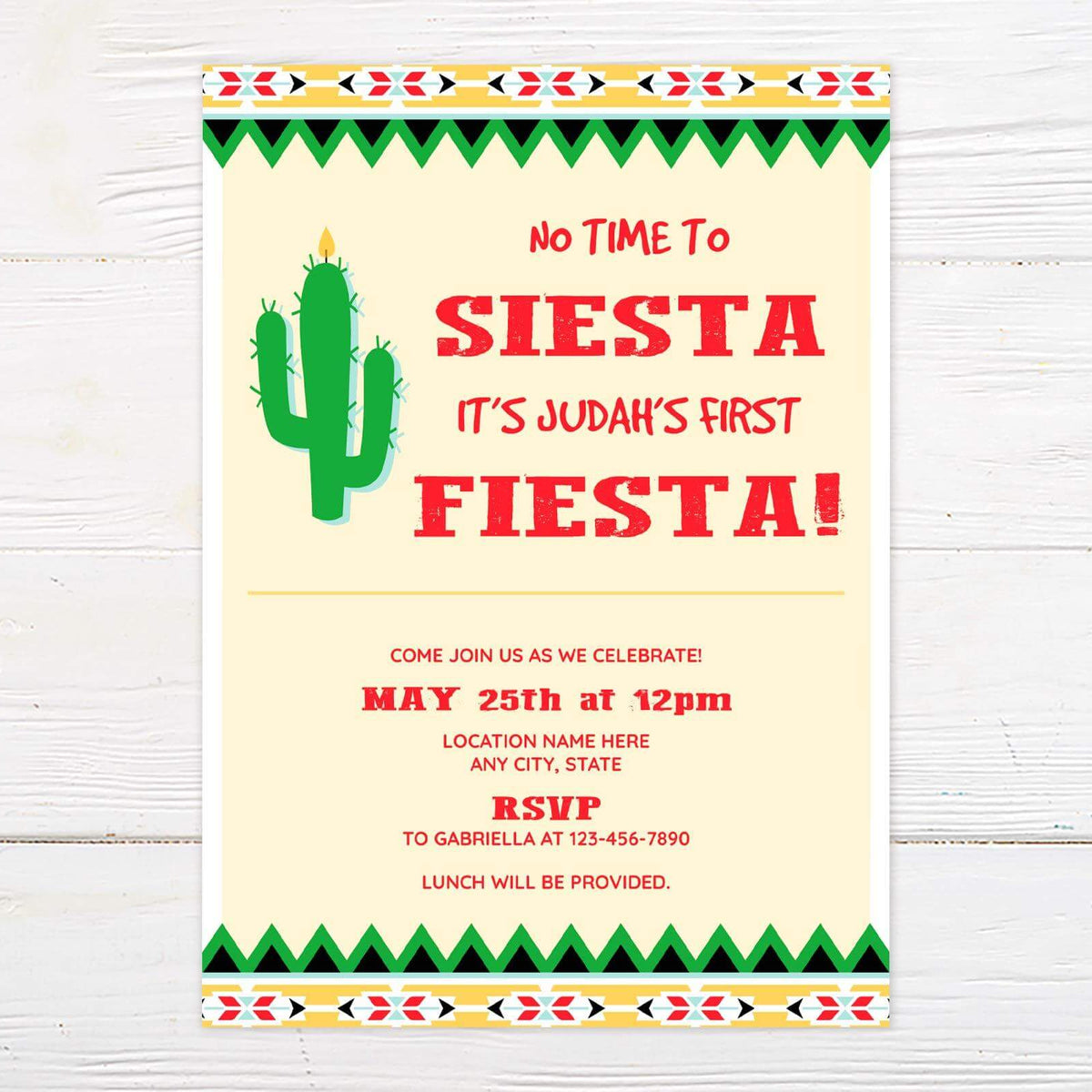 First Fiesta Birthday Invitation | Go Print Plus