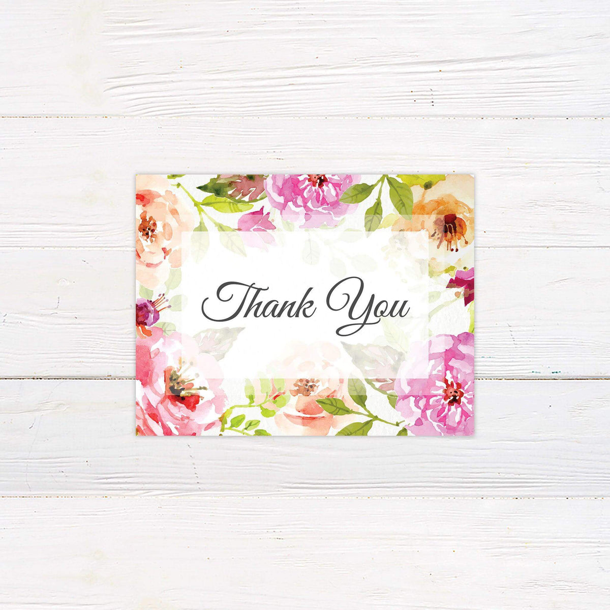 Floral Border Thank You Card | Go Print Plus – goprintplus