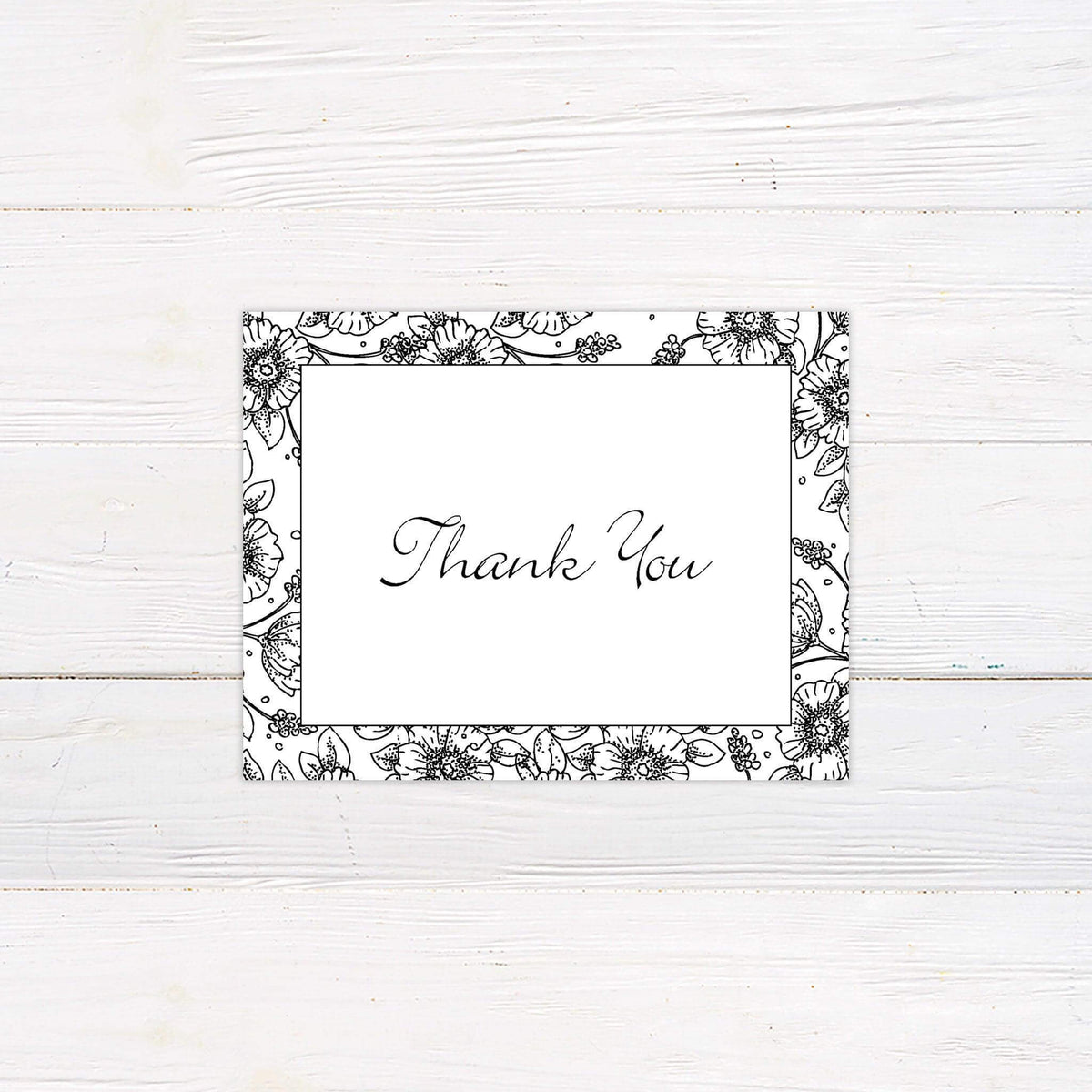 Floral Sketch Thank You Card | Go Print Plus