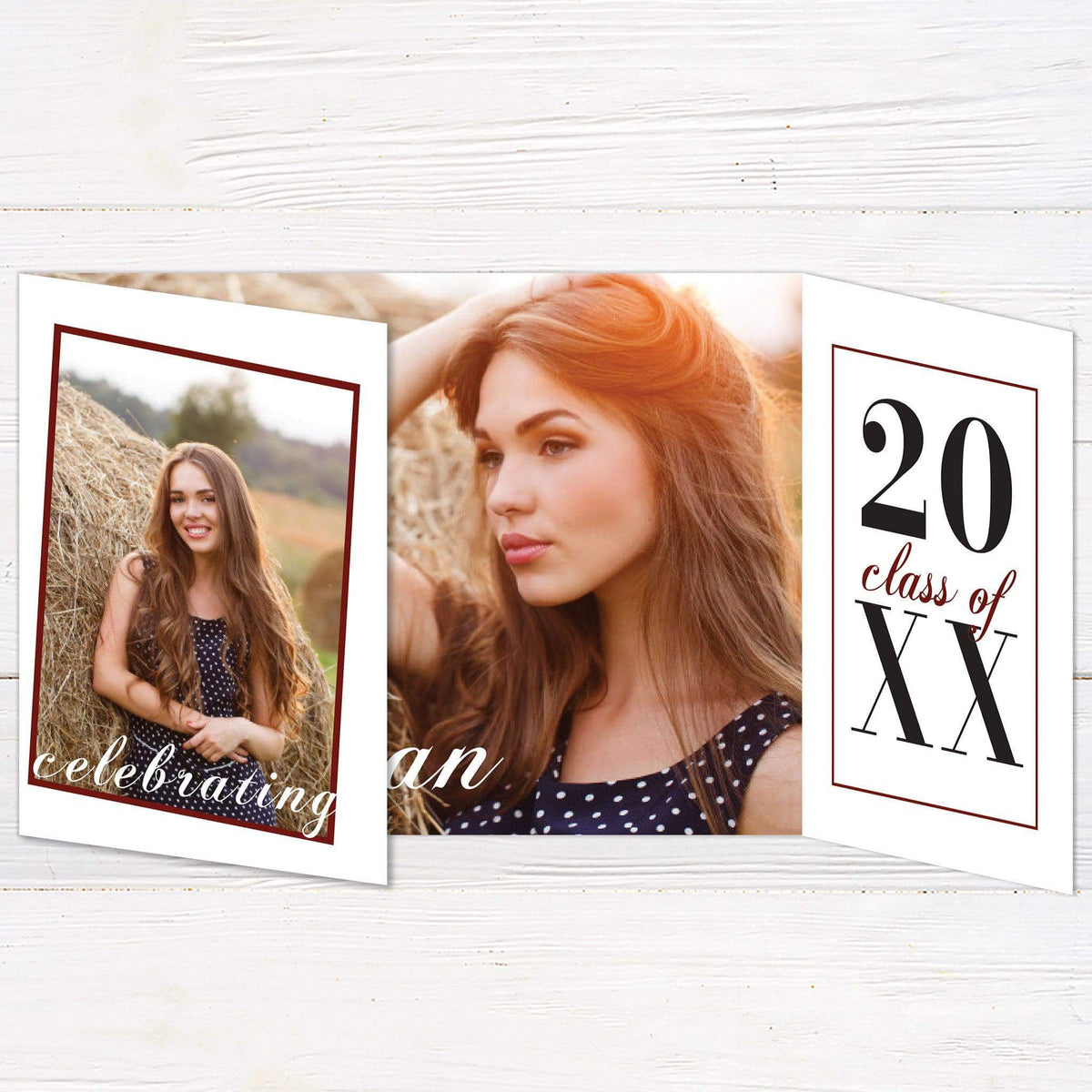 Elegant Gatefold Graduation Invitation - Customizable Colors & Photos ...