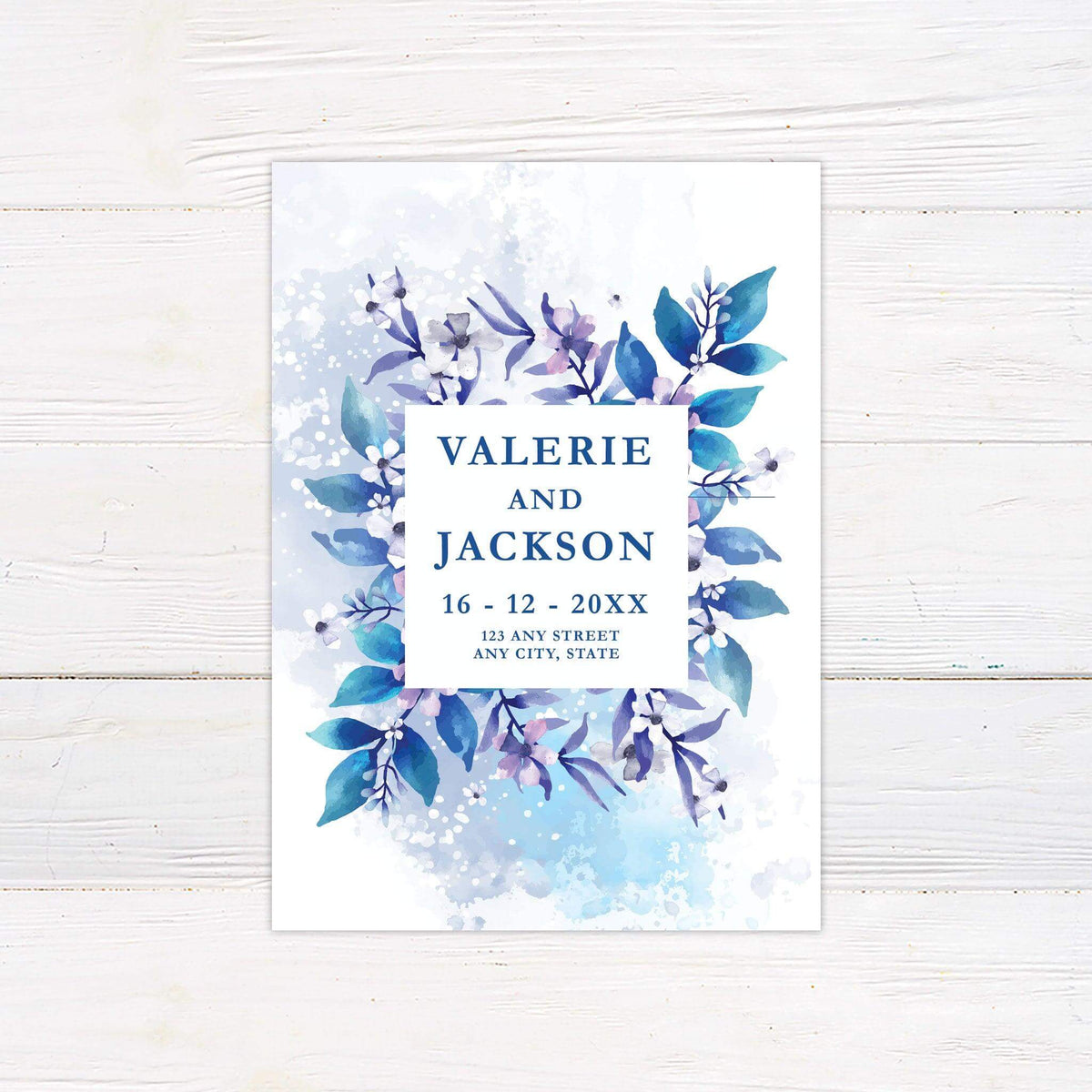 Icy Floral Save The Date Cards | Go Print Plus