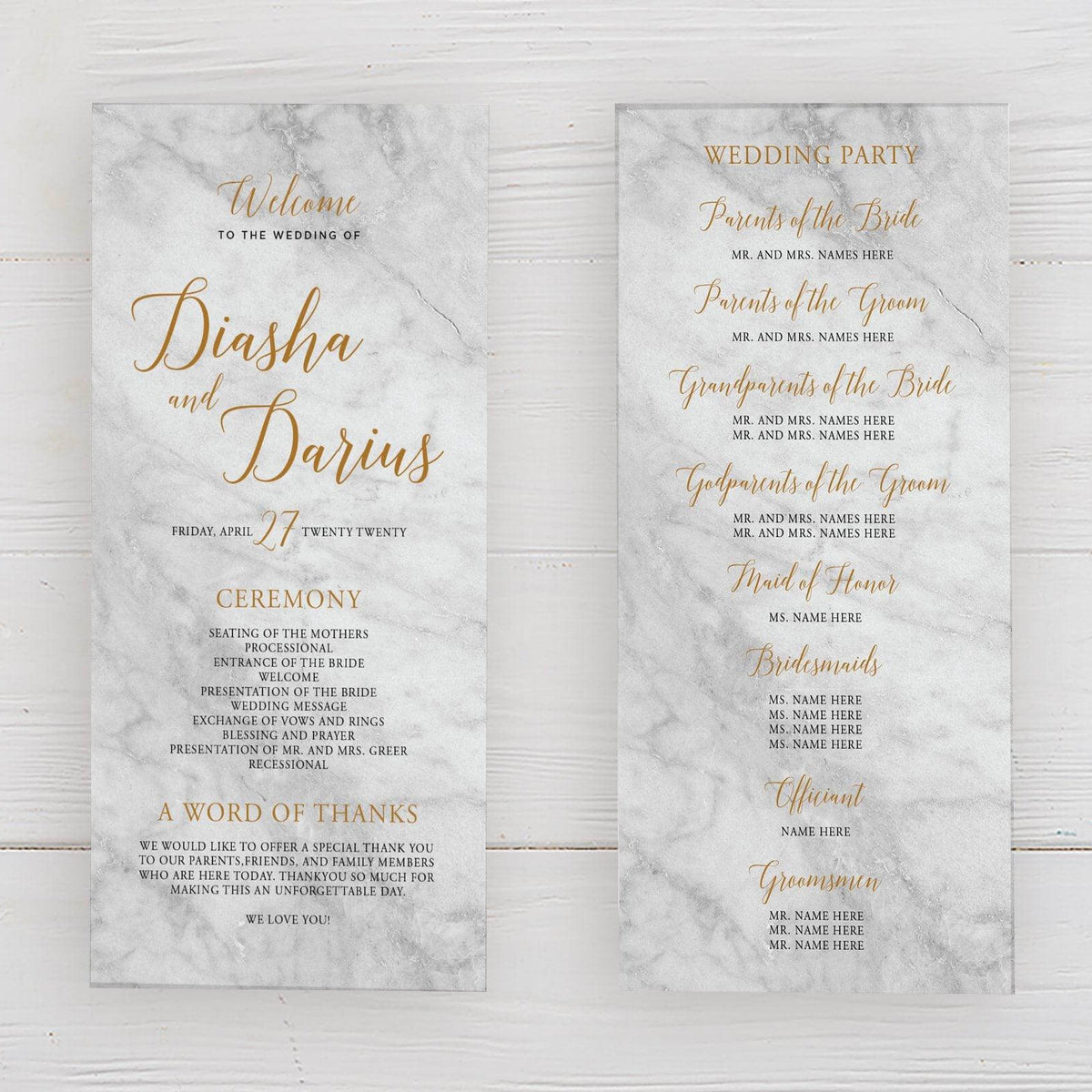 Marble and Gold Program | Go Print Plus