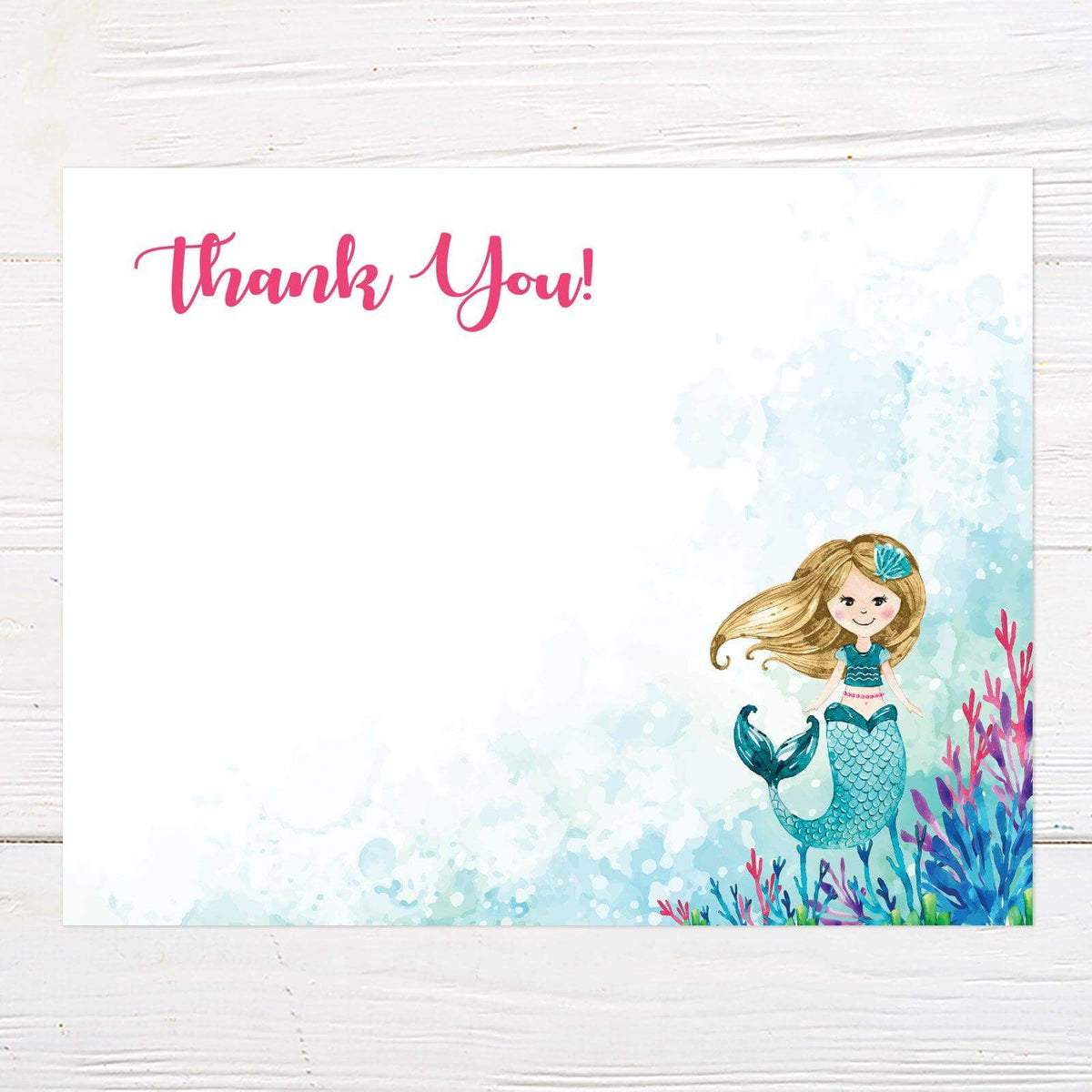 Tarjeta de agradecimiento de cumpleaños de sirena – Go Print Plus