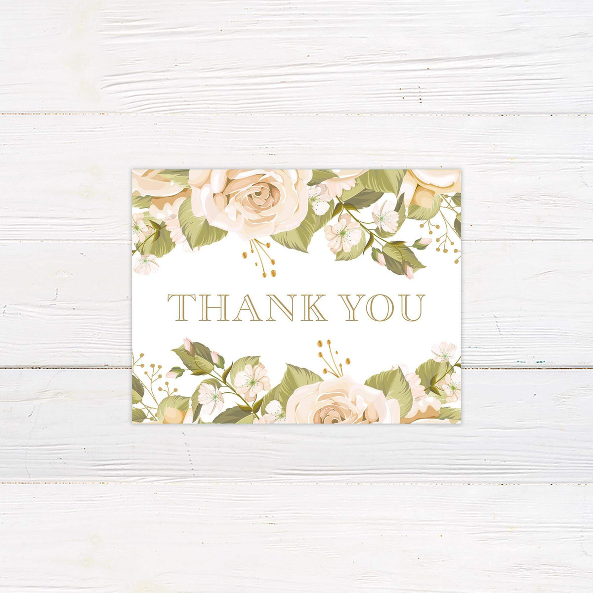 Muted Roses Thank You Card | Go Print Plus – goprintplus