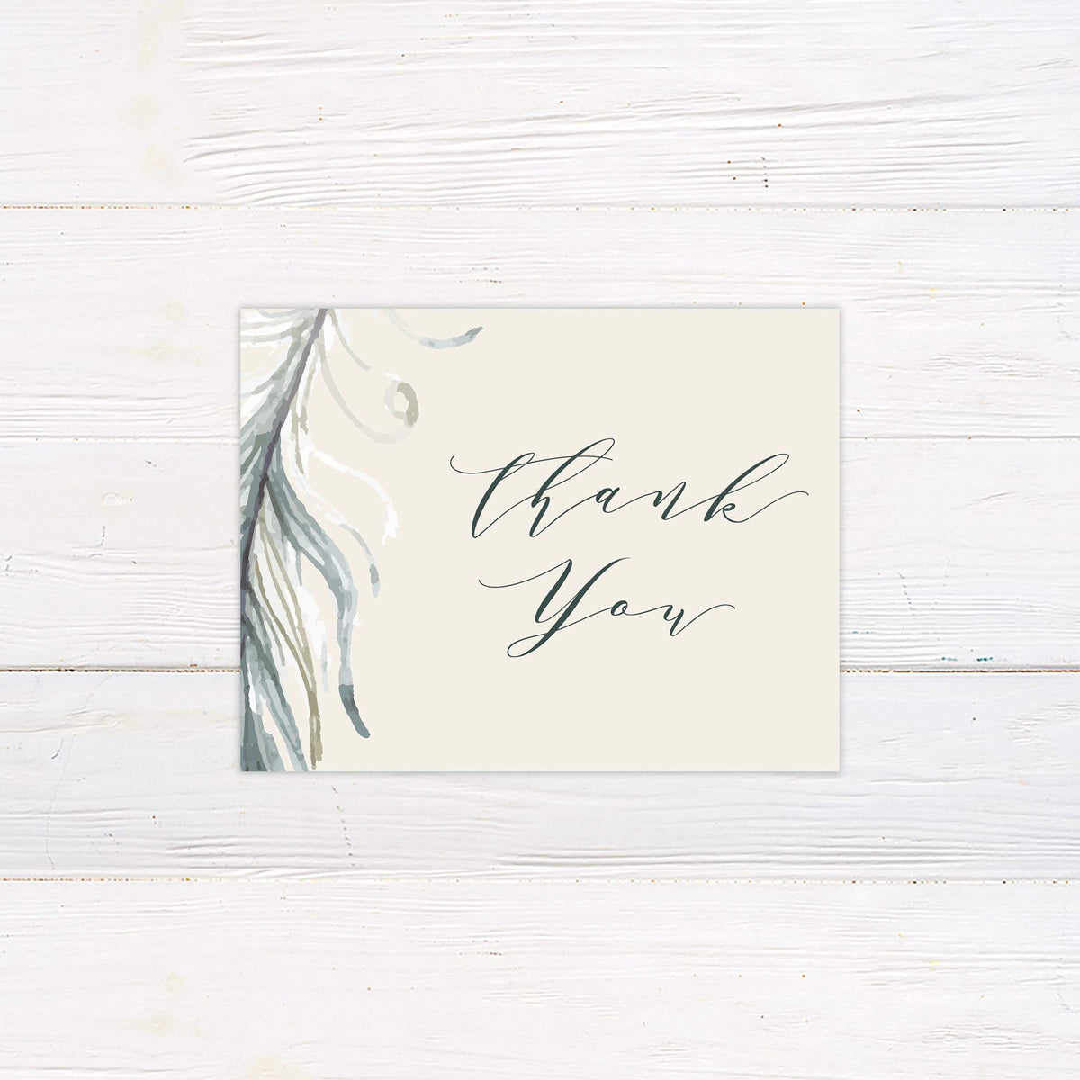 Natural Feather Thank You Card | Go Print Plus
