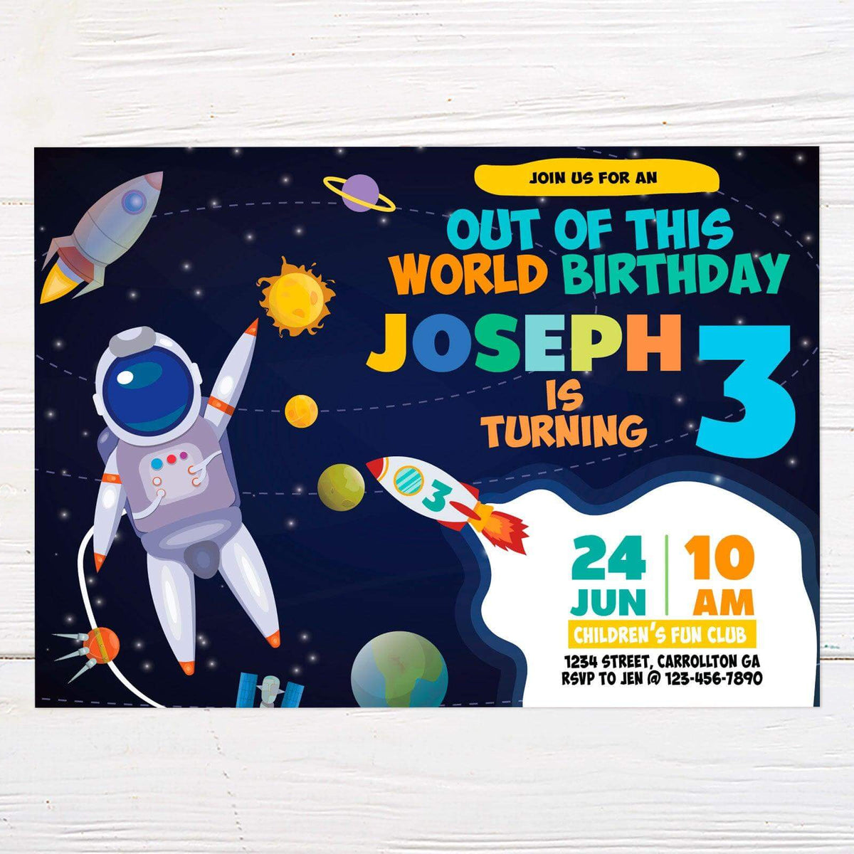 Outer Space Invitation | Go Print Plus