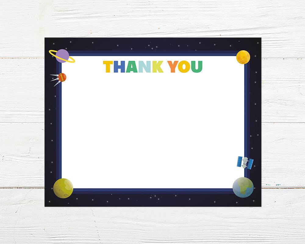 Outer Space Thank You Card with Planet and Stars – Go Print Plus