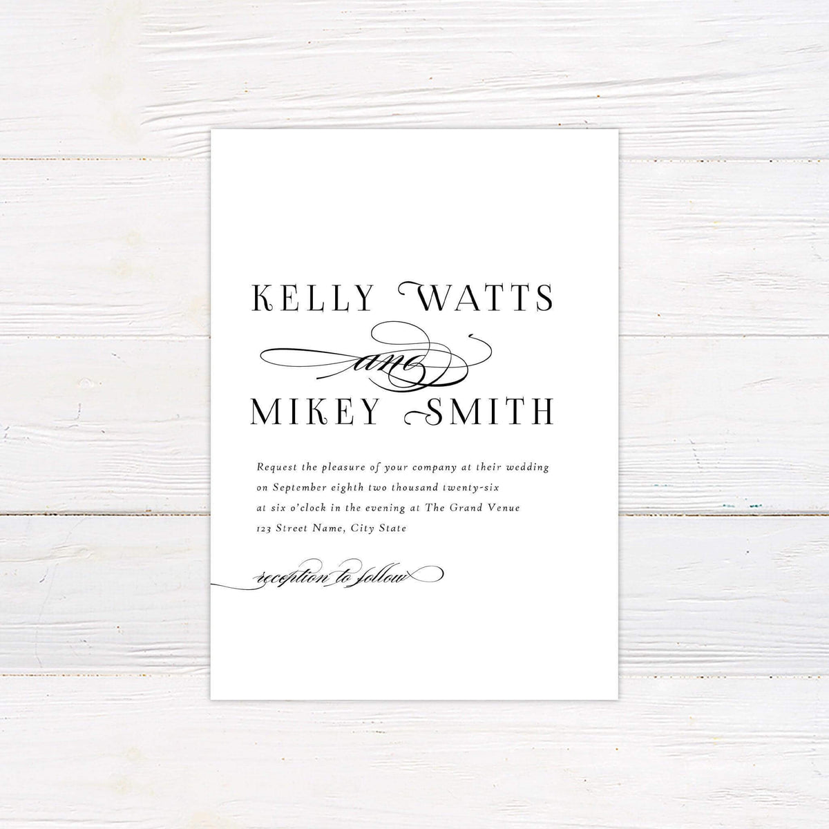 Minimalist Paragraph Style Wedding Invitation with Modern Typography ...