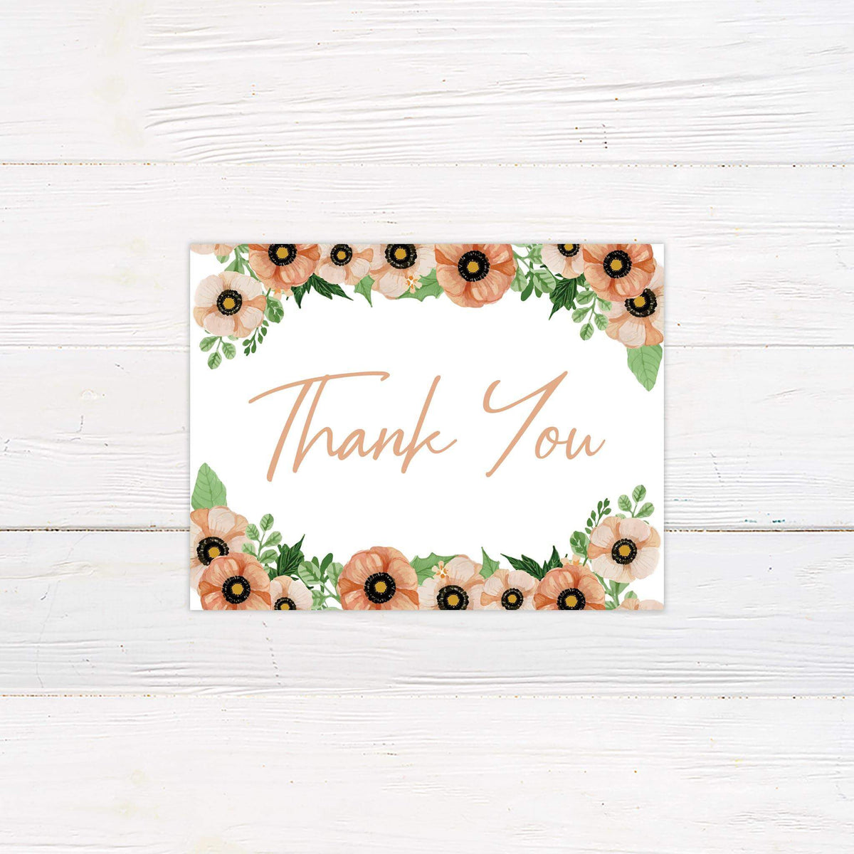 Peach Floral Thank You | Go Print Plus
