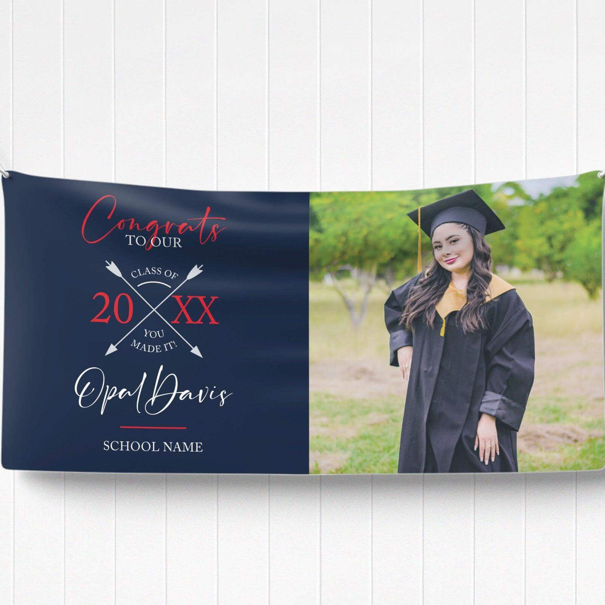 Crossed Arrows Split Design Photo Banner | Bold Class of 20XX – Go ...