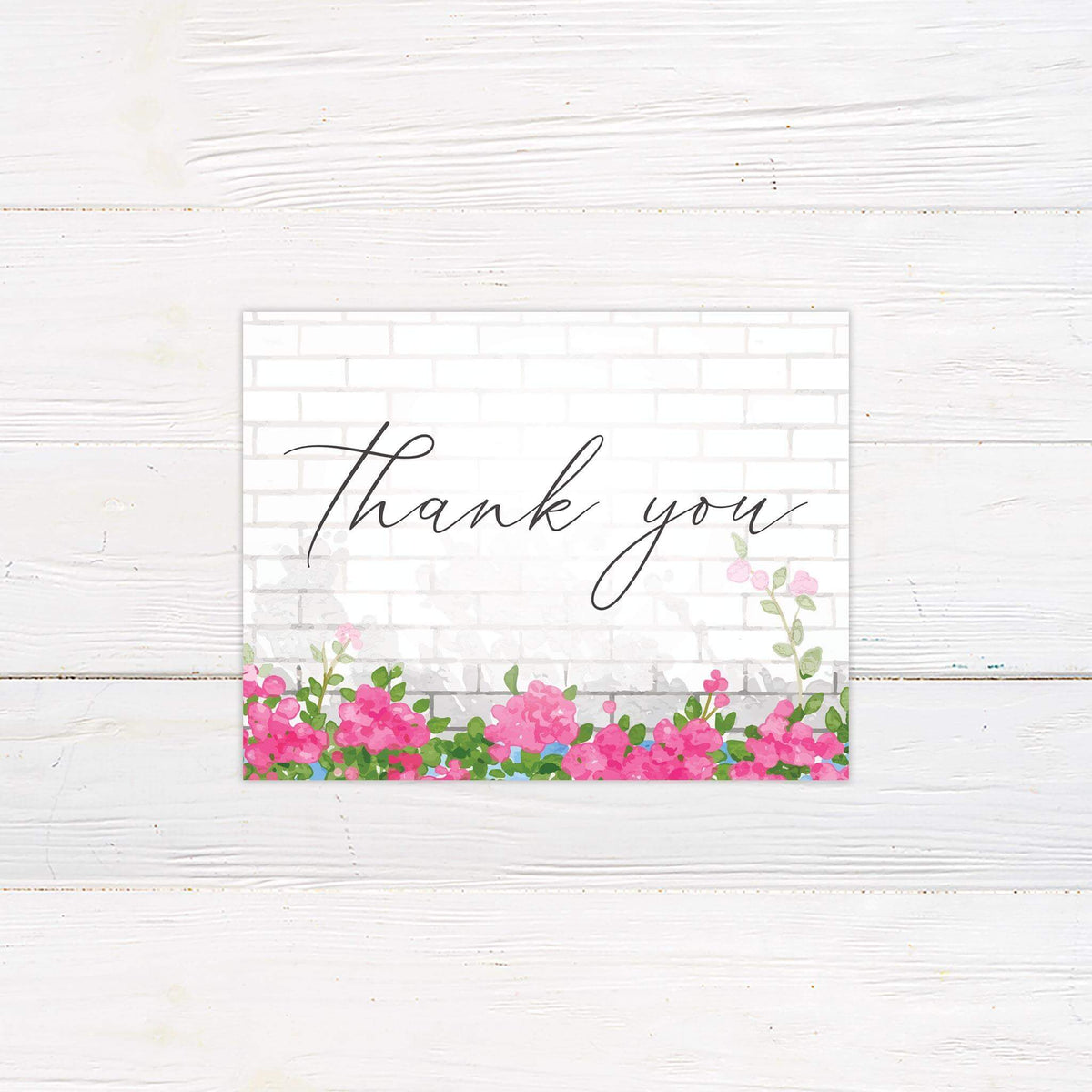 Pink Floral Arch Thank You Card | Go Print Plus