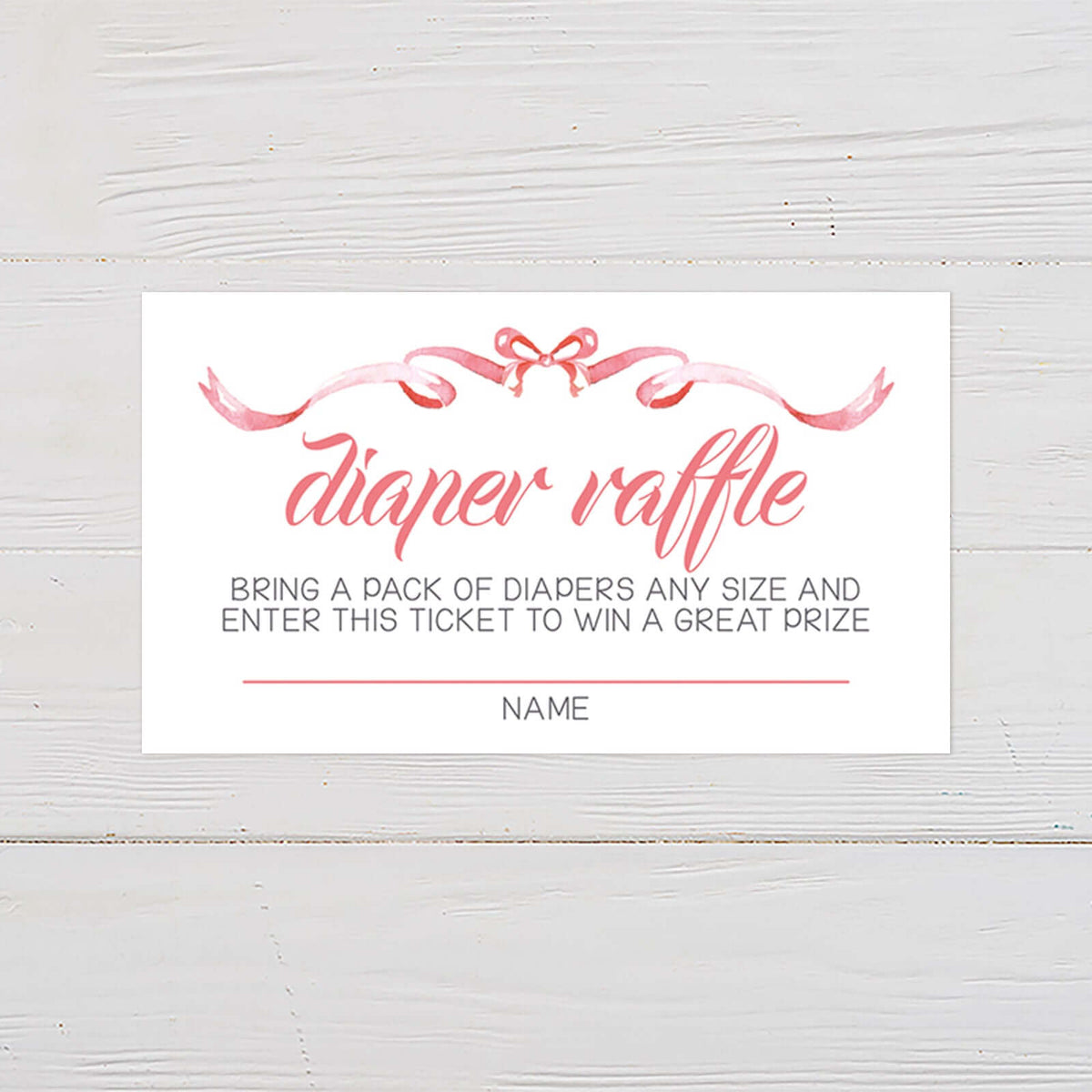 Pink Ribbons Diaper Raffle Ticket | Go Print Plus