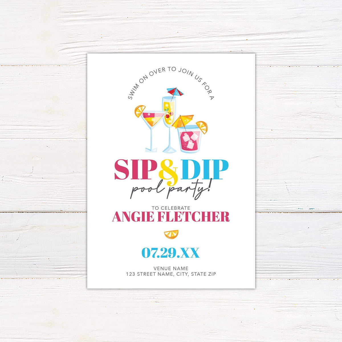Sip & Dip Invitation | Go Print Plus