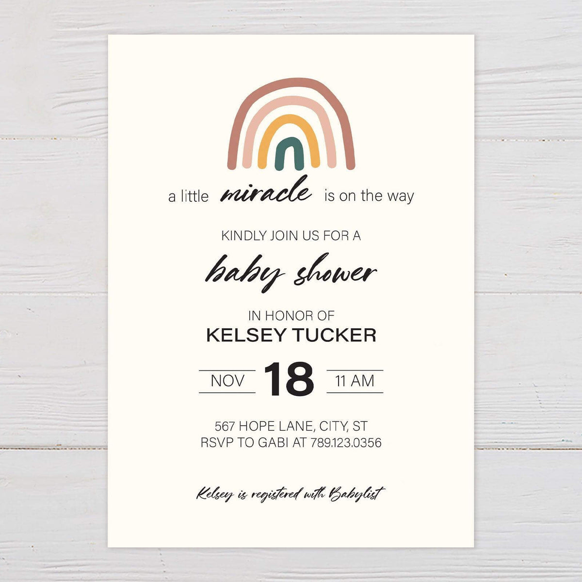 Rainbow Miracle Shower - Charming and Joyful Invite – Go Print Plus