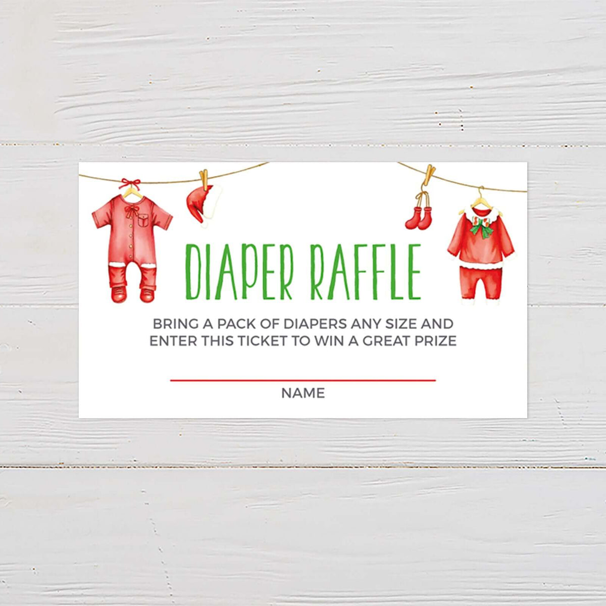 Santa Baby Diaper Raffle Ticket – Go Print Plus