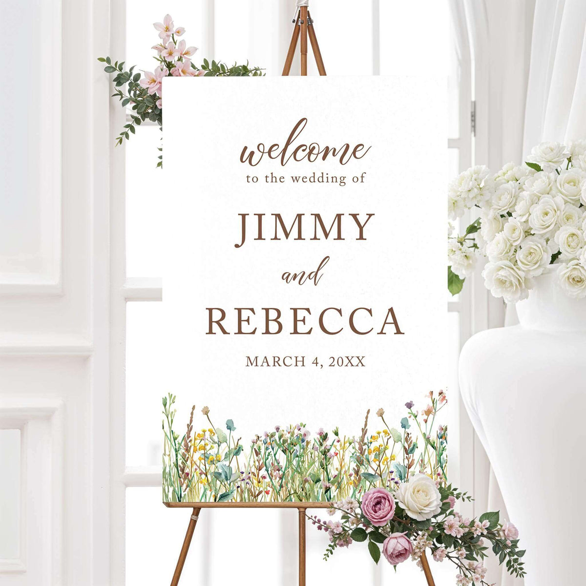 Serene Wildflower Welcome Sign | Go Print Plus