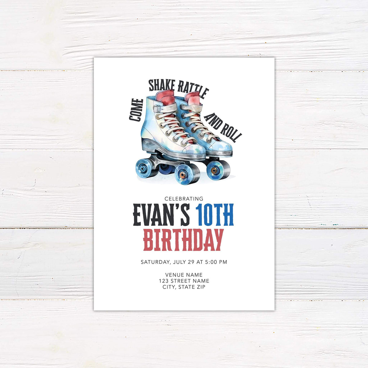 Shake Rattle and Roll Party Invitation | Go Print Plus