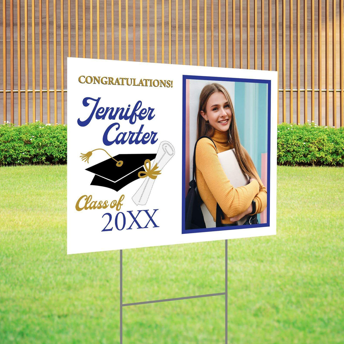Congratulations Split Design with Photo Sign | Diploma – Go Print Plus