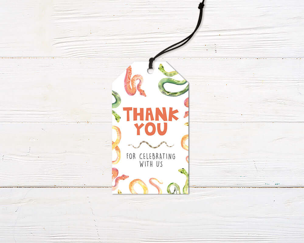 Slither On Over - Colorful Snake Themed Favor Tags – Go Print Plus