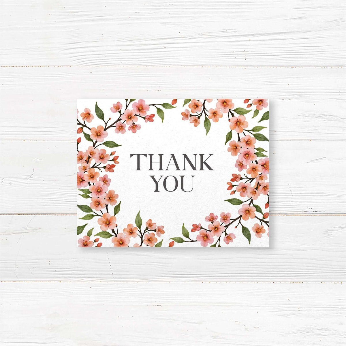 Spring Floral Vine Thank You Card | Go Print Plus