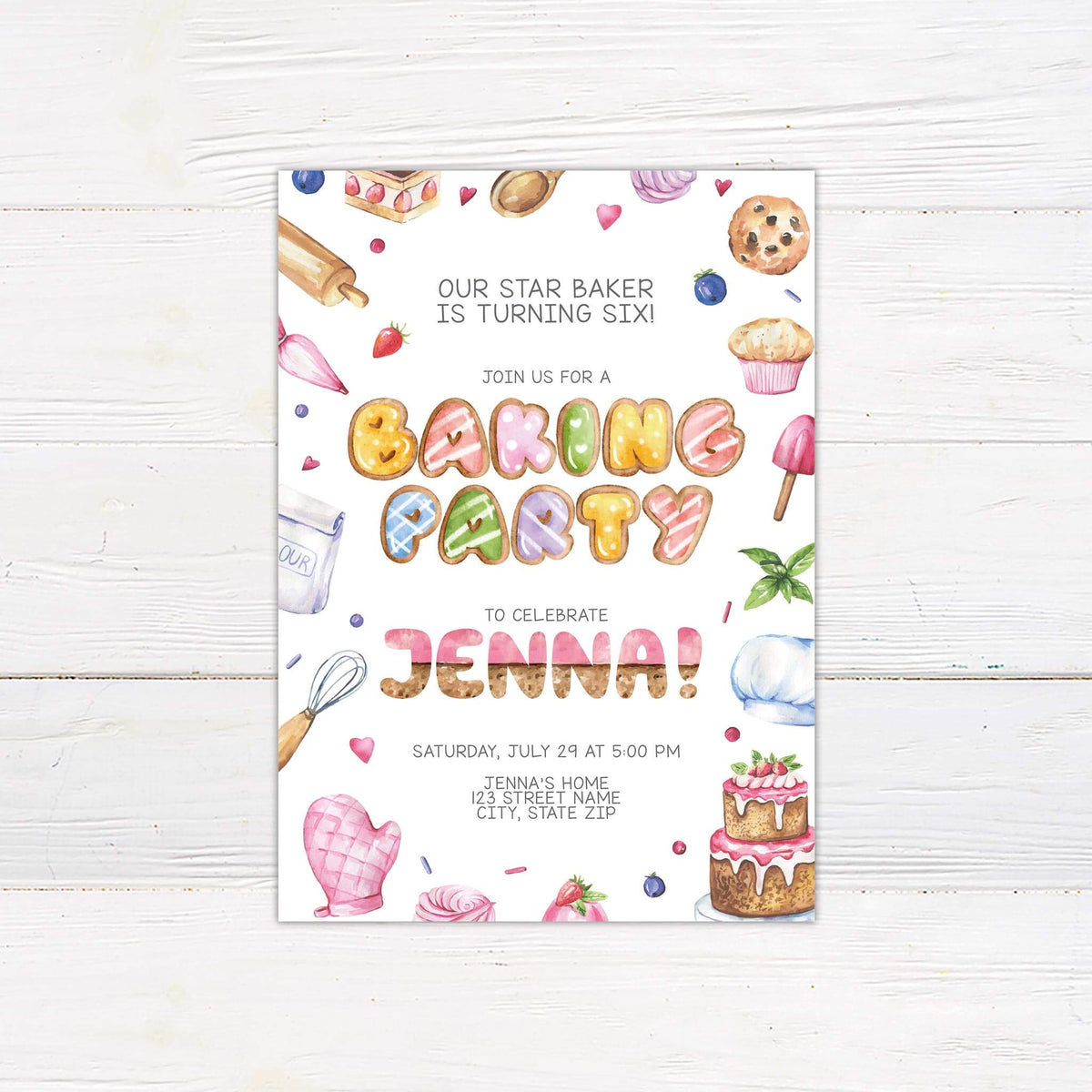 Star Baker Birthday Invitation | Go Print Plus