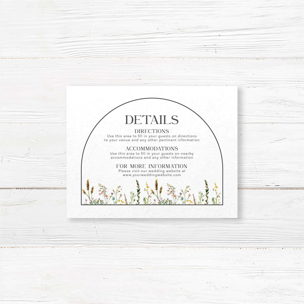 Summer Arch Arrangement Details Cards | Go Print Plus