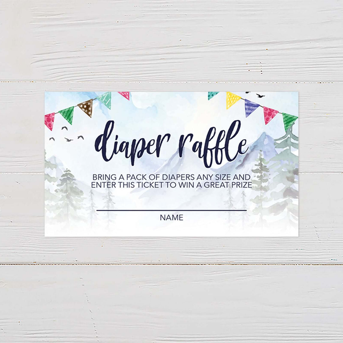 Boleto de rifa de pañales para baby shower "La Aventura Comienza" | Go ...