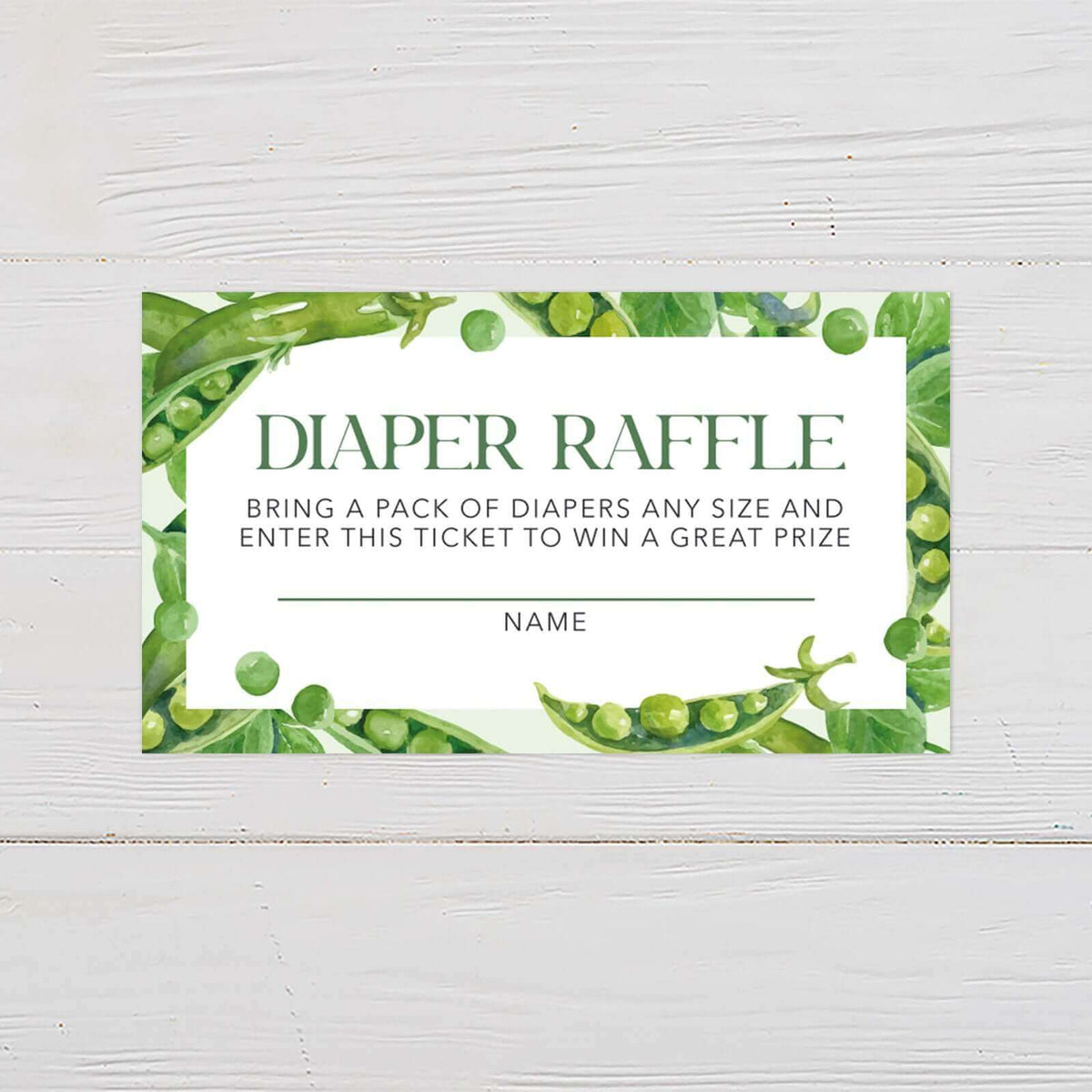 Two Peas in a Pod Diaper Raffle Ticket – Go Print Plus