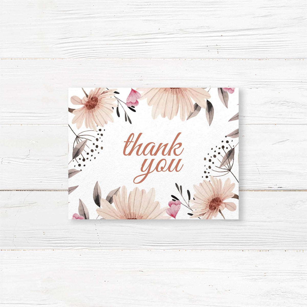 Watercolor Hand Drawn Wedding Twitch Thank You Card | Go Print Plus